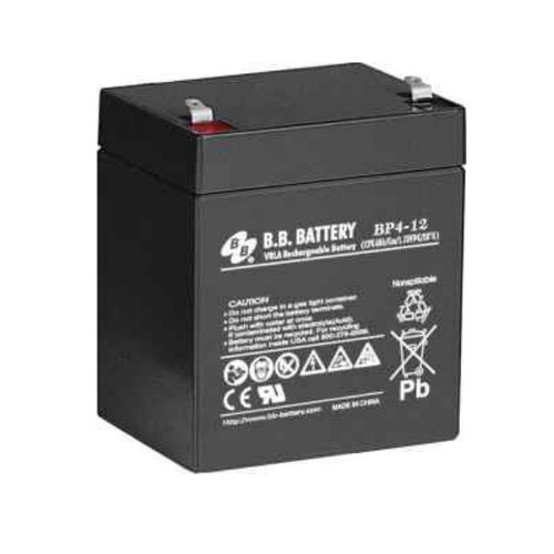 B.B. Battery BP4-12 (.250") - 12V 4Ah AGM - VRLA Rechargeable
