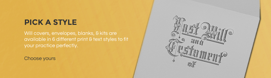 Will Covers, Will Envelopes, Will Papers, & Will Kits