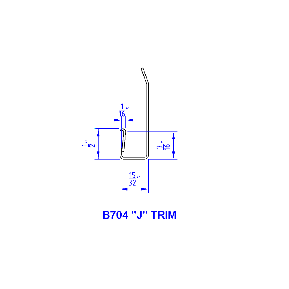 1/4" Panel J Mold Formed Aluminum Trim x 10' LG - Metal Wall Panels ...