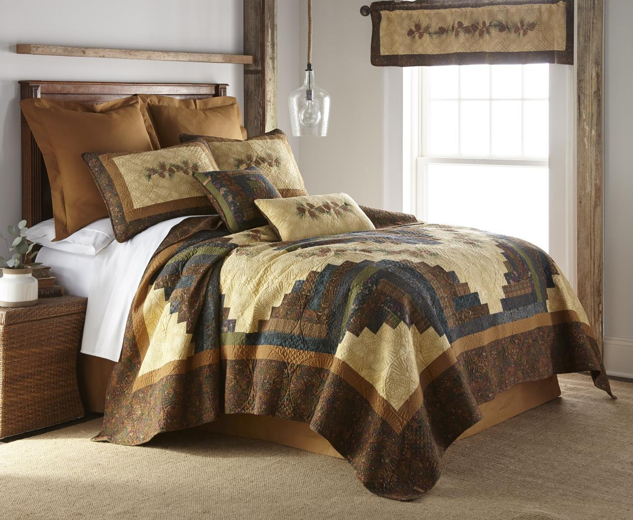 Donna Sharp Cabin Raising Pine Cone Quilt Paul s Home Fashions