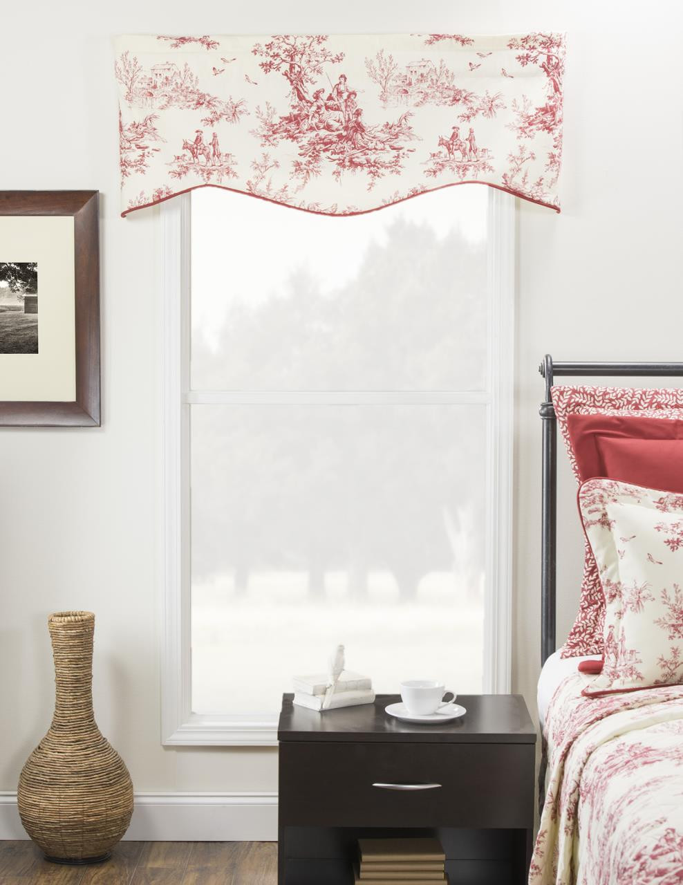 Bouvier Red Toile Winston Valance by Thomasville | Paul's Home Fashions