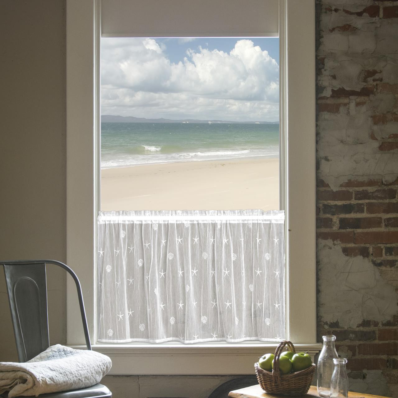 Sand Shell Lace Tier by Heritage Lace | Paul's Home Fashions