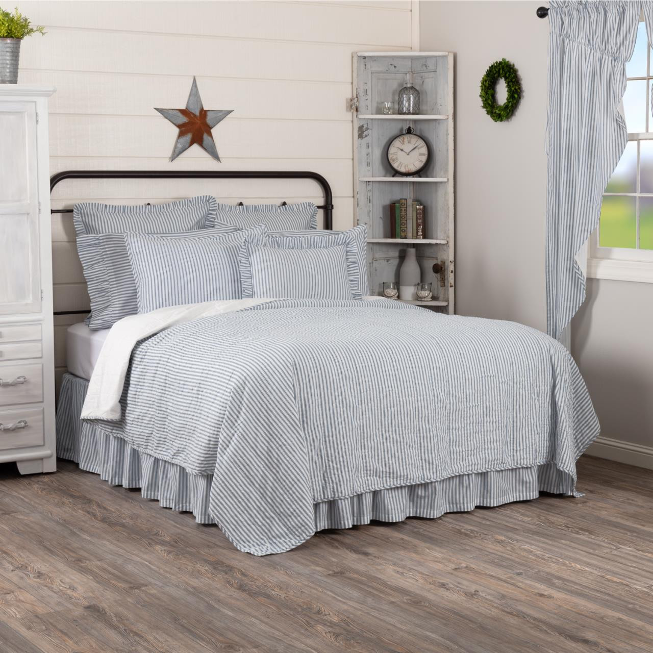 Sawyer Mill Blue Ticking Stripe Quilt By VHC Brands Paul s Home Fashions sawyer-mill-blue-ticking-stripe-quilt-by-vhc-brands-paul-s-home-fashions