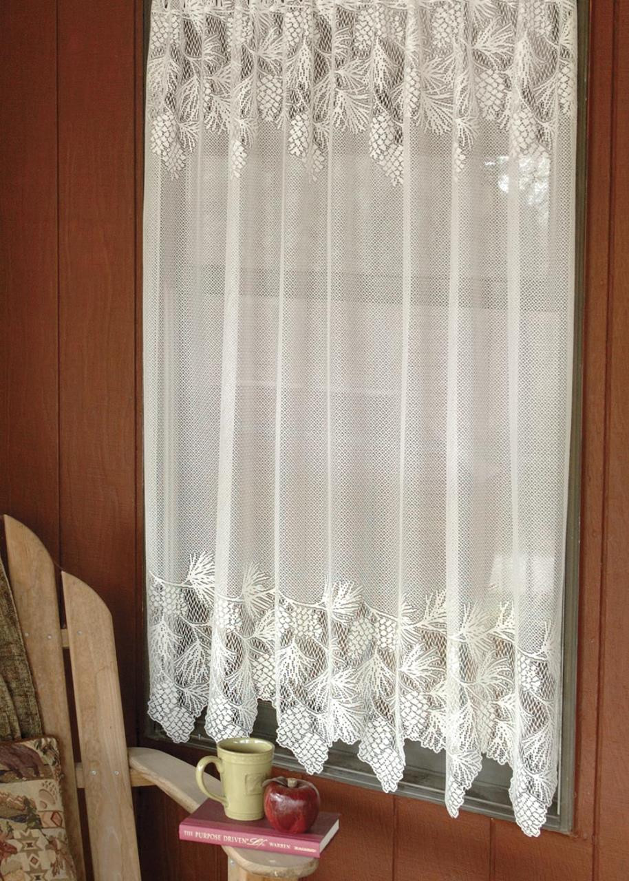 Woodland Lace Curtain Panel by Heritagle Lace offers a rustic clasc ...