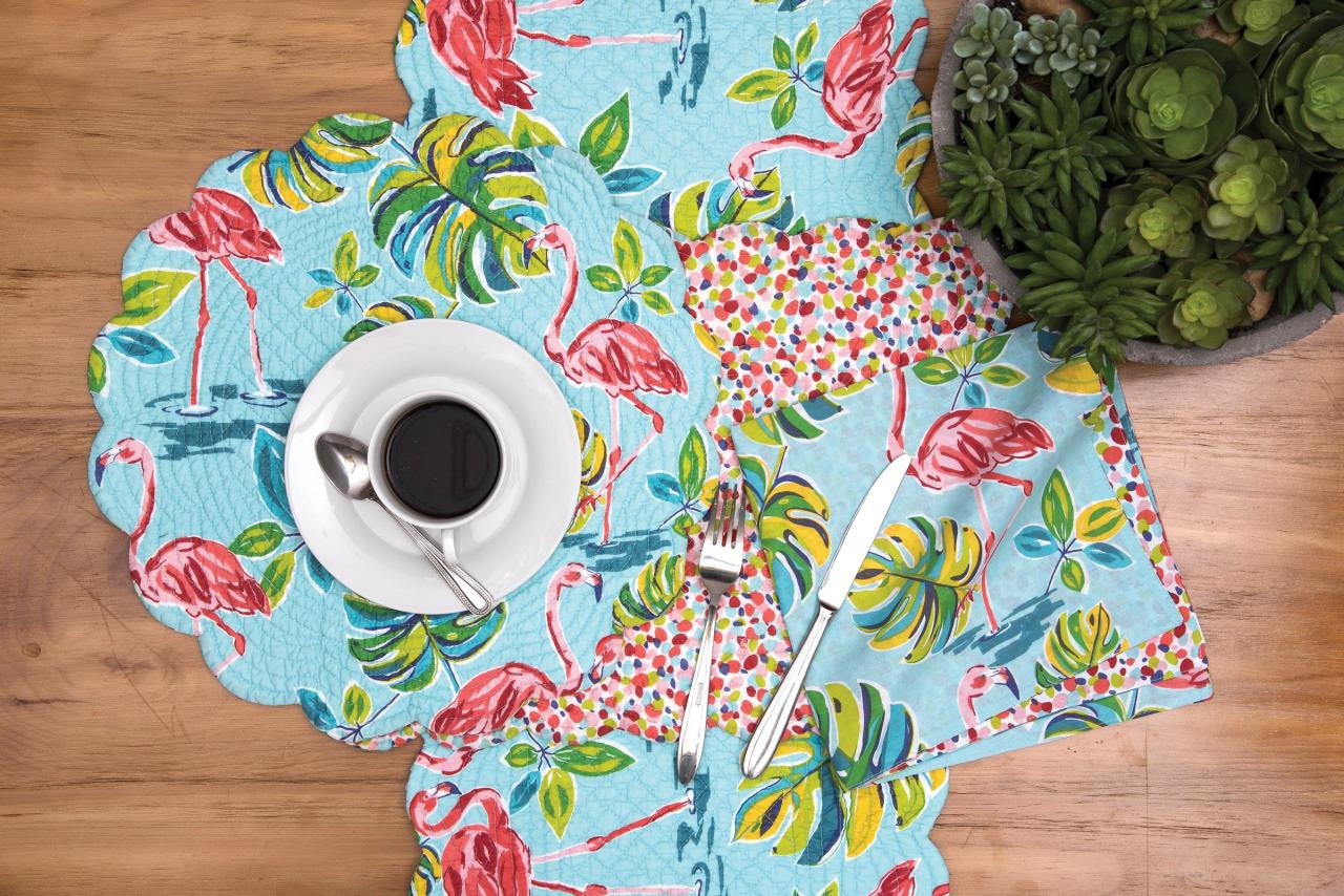 Flamingo Garden Table Runner by C&F Home | Paul's Home Fashions