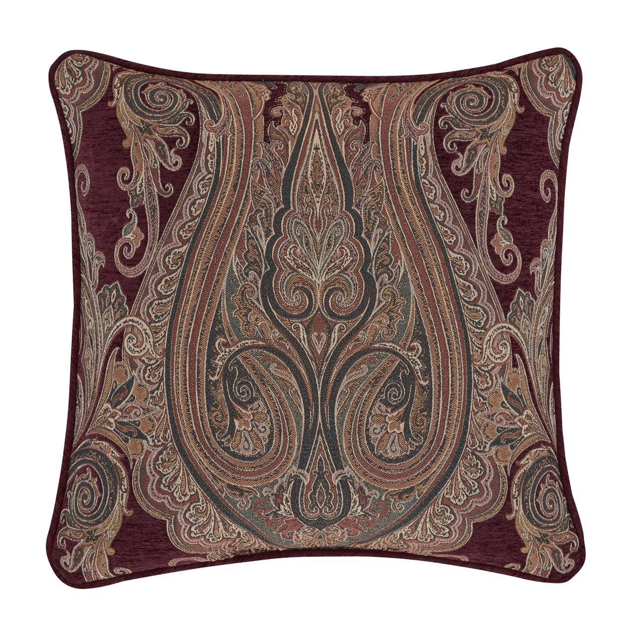 Garnet Red Square Pillow by J Queen New York | Paul's Home Fashions