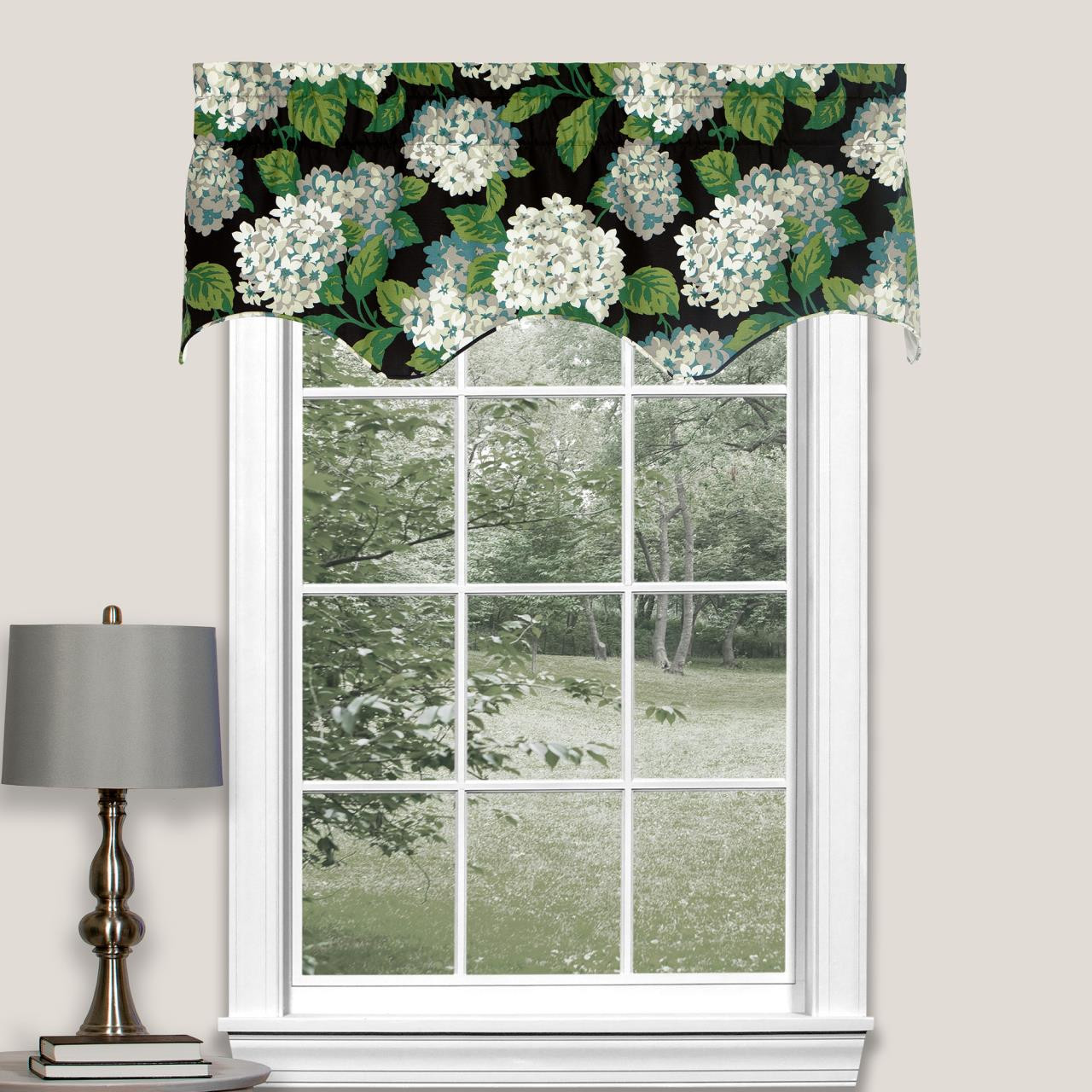 Hydrangea Onyx Empress Filler Valance by Thomasville | Paul's Home Fashions