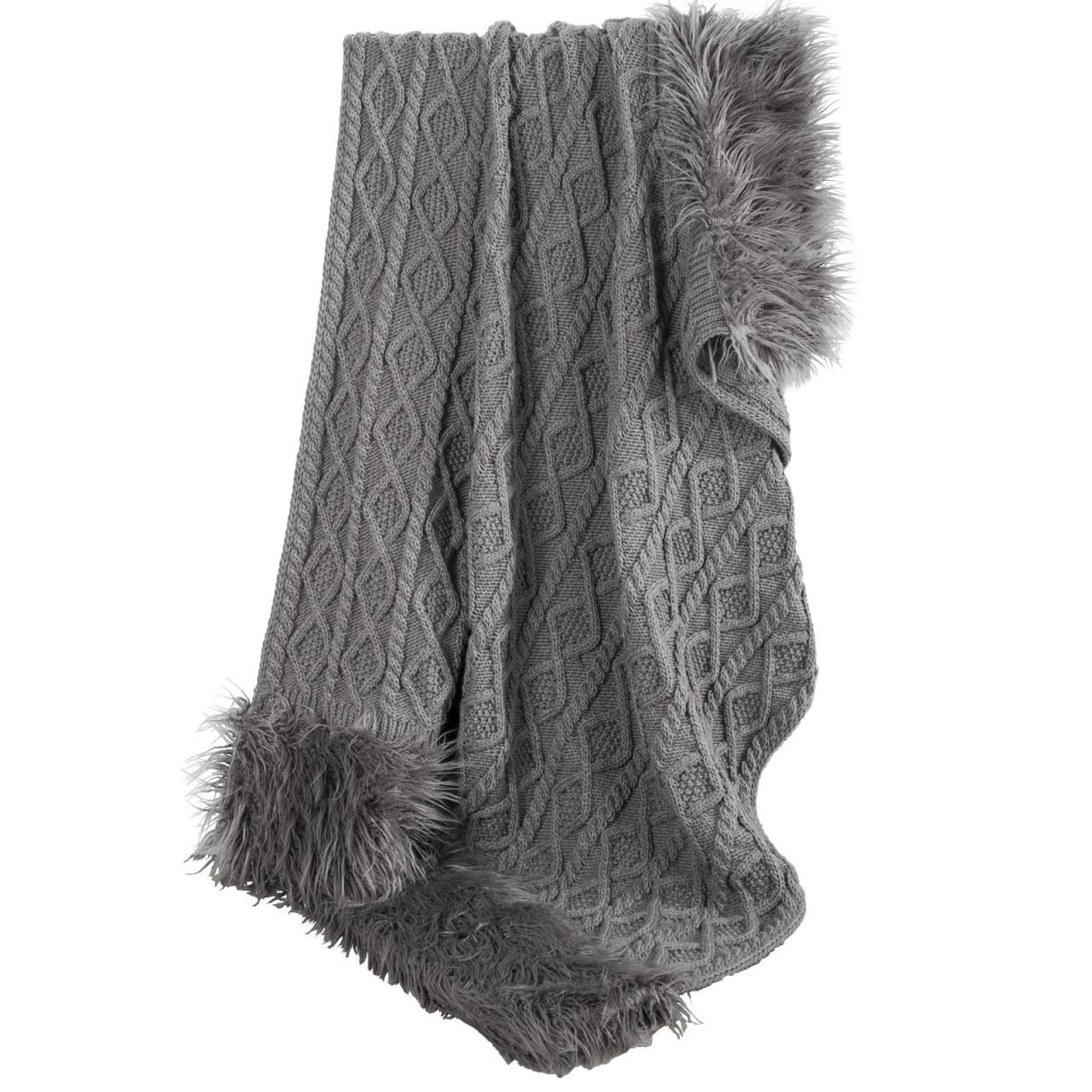 Oversized Nordic Grey Throw by HiEnd Accents | Paul's Home Fashions