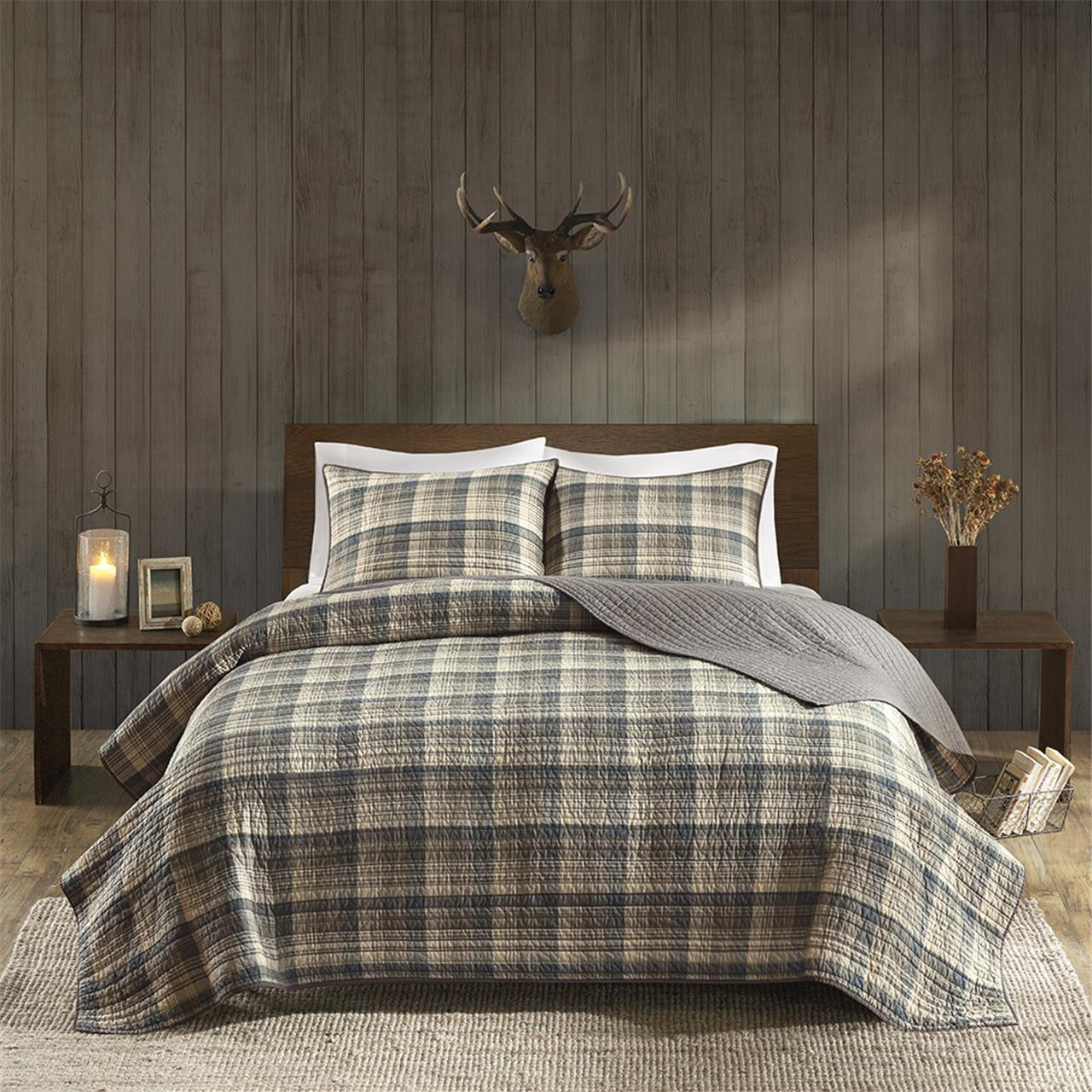 Tasha Plaid Tan Quilt Set by Woolrich | Paul's Home Fashions