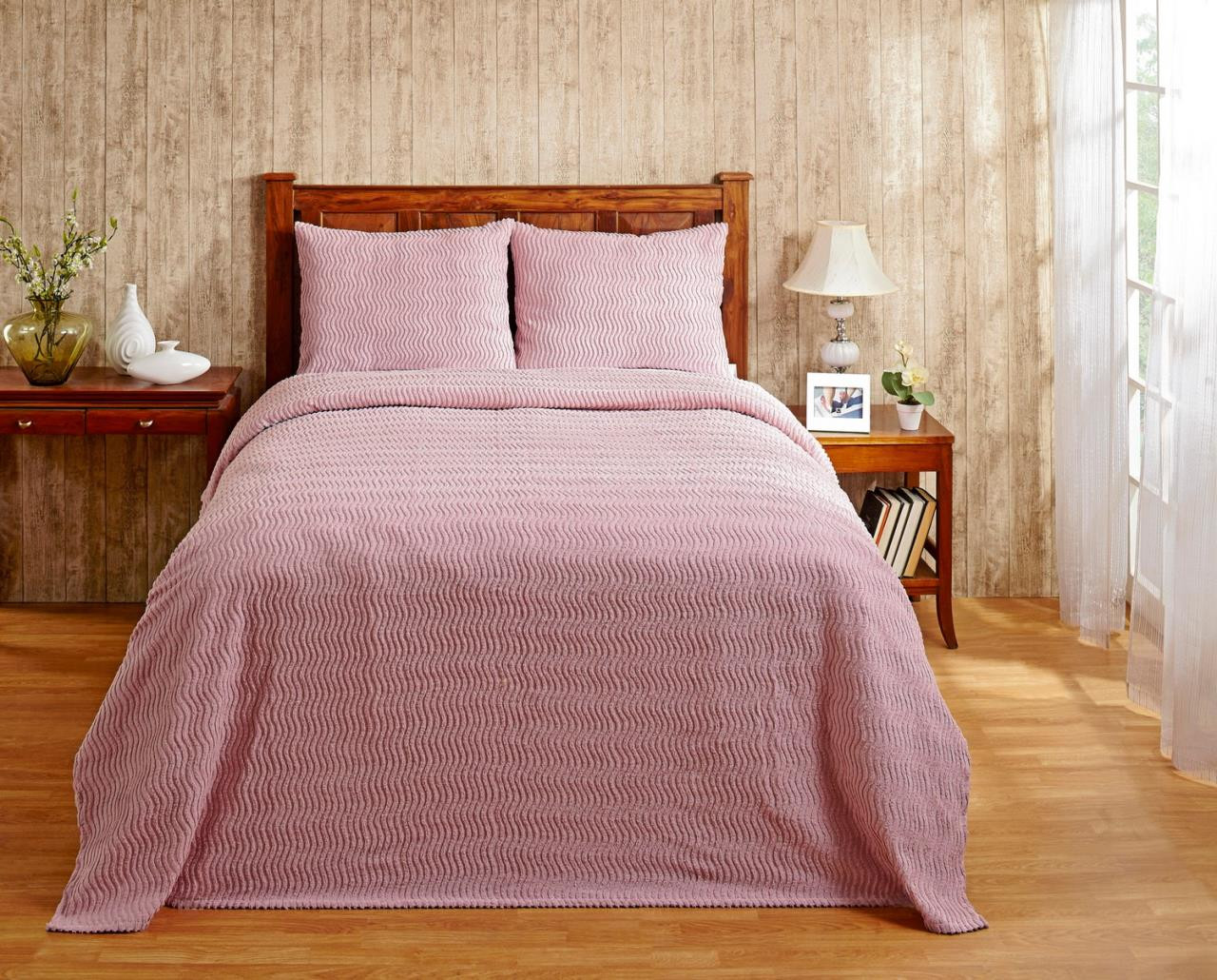 Natick Pink Bedspread by Better Trends | Paul's Home Fashions