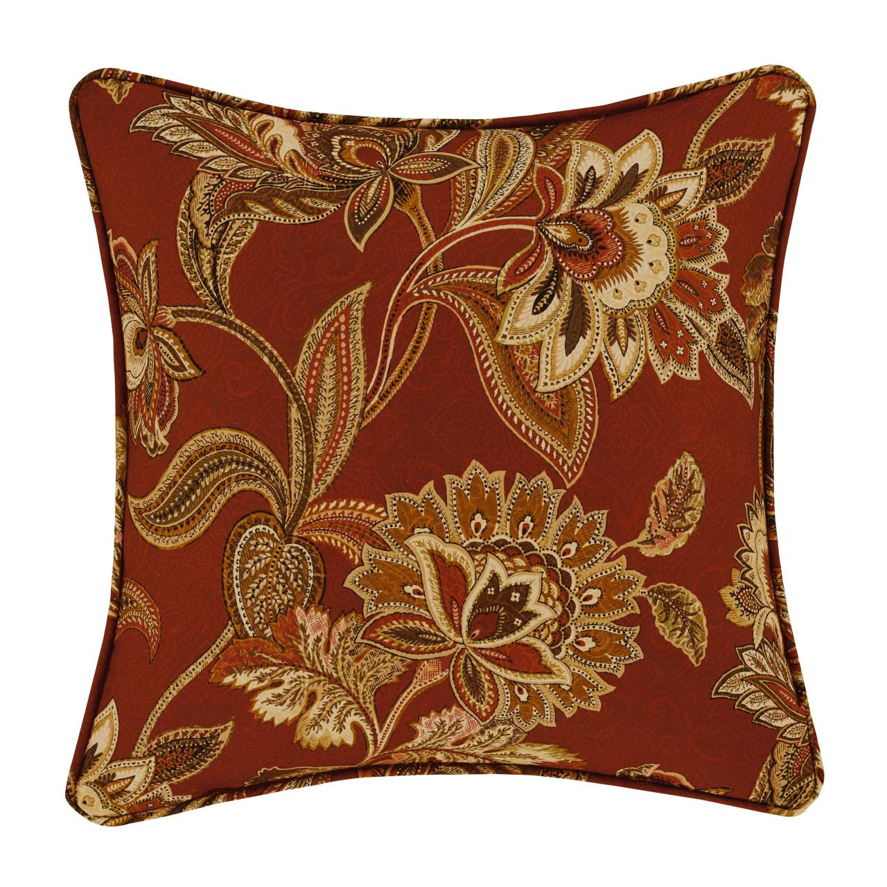Montecito Red 16" Square Pillow by Royal Court | Paul's Home Fashions