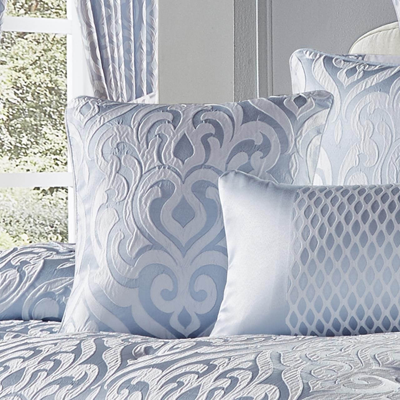 Liana Powder Blue Square Pillow by J Queen New York | Paul's Home Fashions