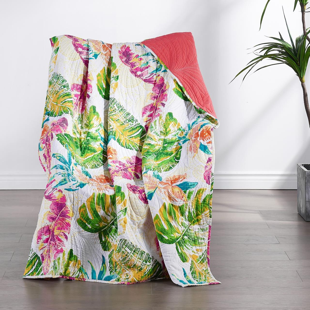 Tropics Coral Throw by Greenland Home Fashions | Paul's Home Fashions
