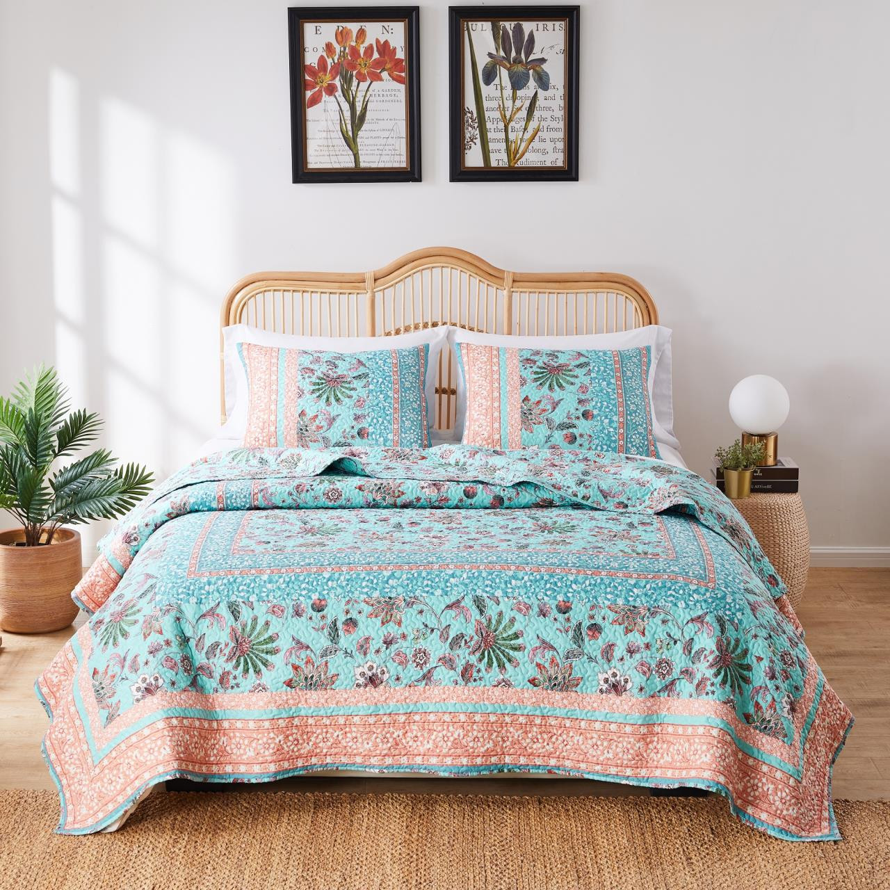 Turquoise quilt queen store