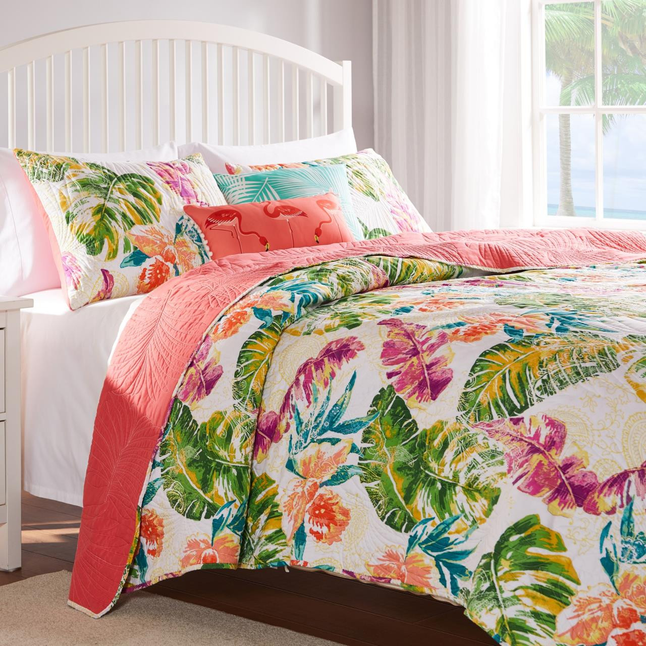 Tropics Coral Quilt Set by Greenland Home Fashions | Paul's Home Fashions