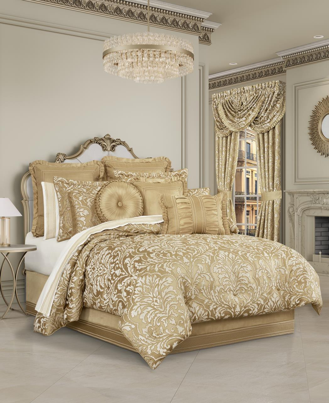 White and gold comforter set store