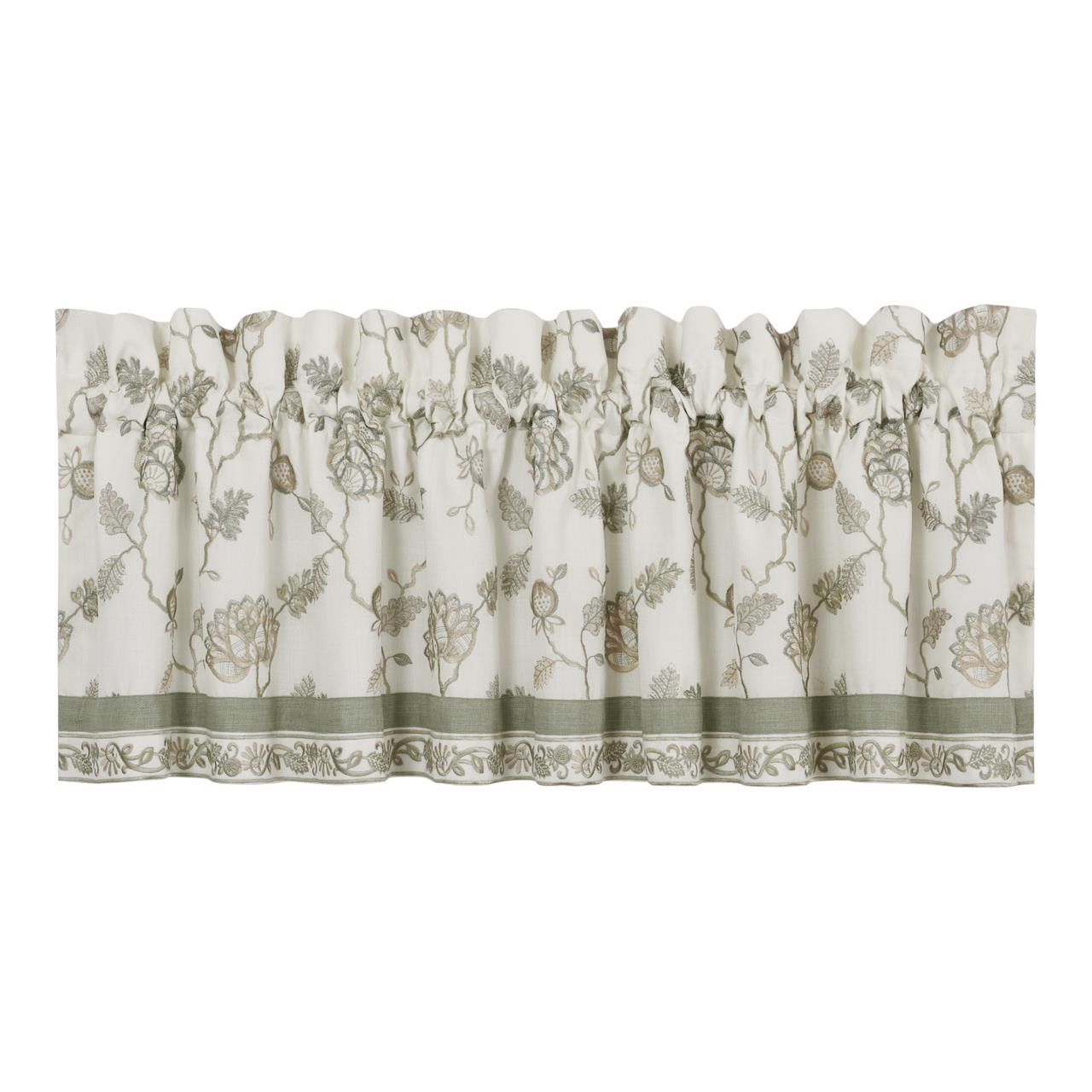 Fairview Sage Straight Valance by J Queen New York | Paul's Home Fashions