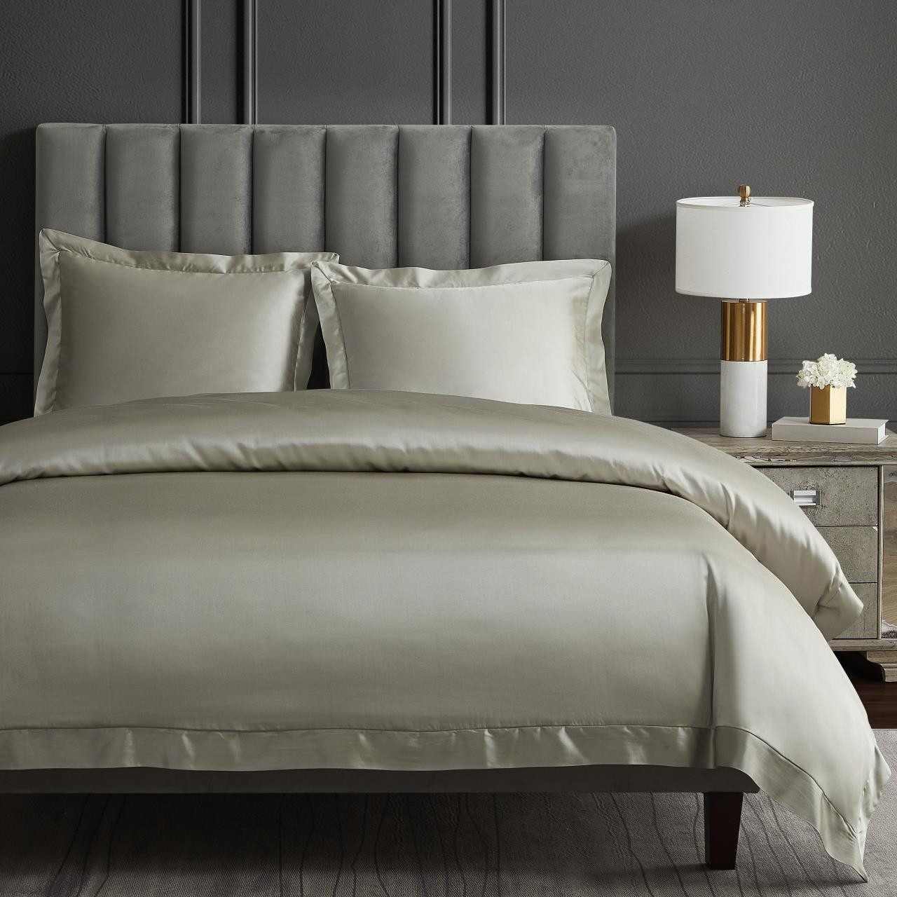 High Shine Satin Champagne Bedding Collection by HiEnd Accents | Paul's ...