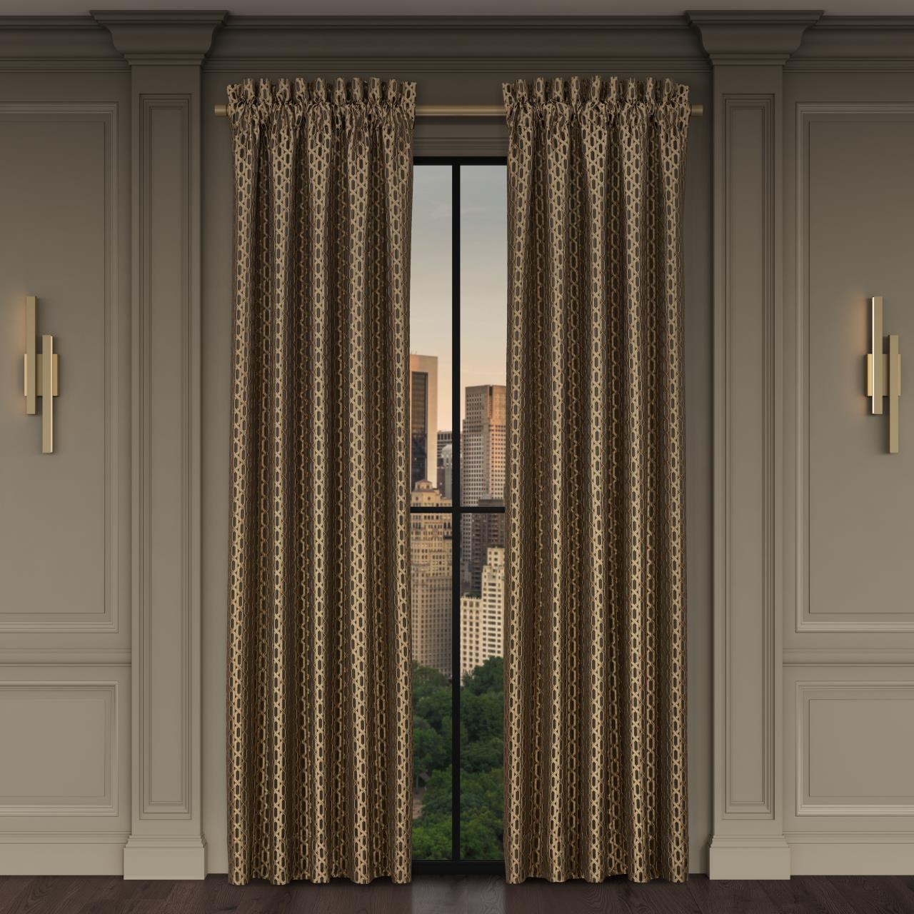Metropolitan Bronze Curtain Pair by J Queen New York | Paul's Home Fashions