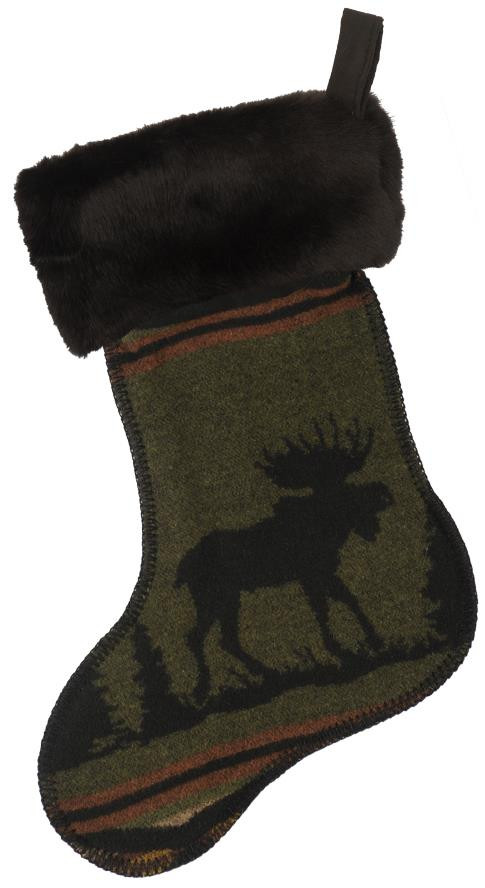 Wooded River Moose Stocking | Paul's Home Fashions
