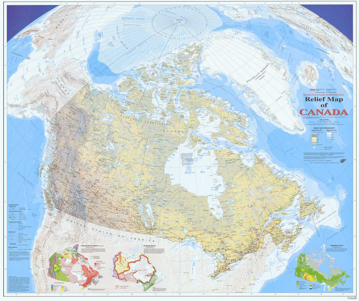 Canada Map with relief