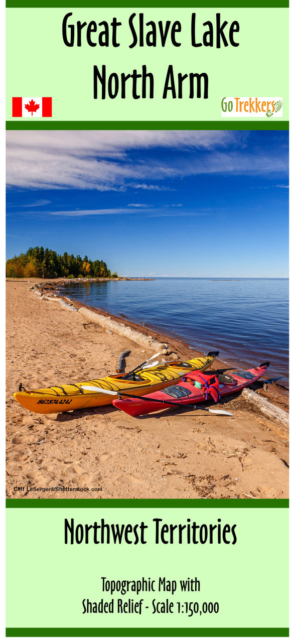Great Slave Lake North Arm Canoe Routes Map | GoTrekkers Map Store
