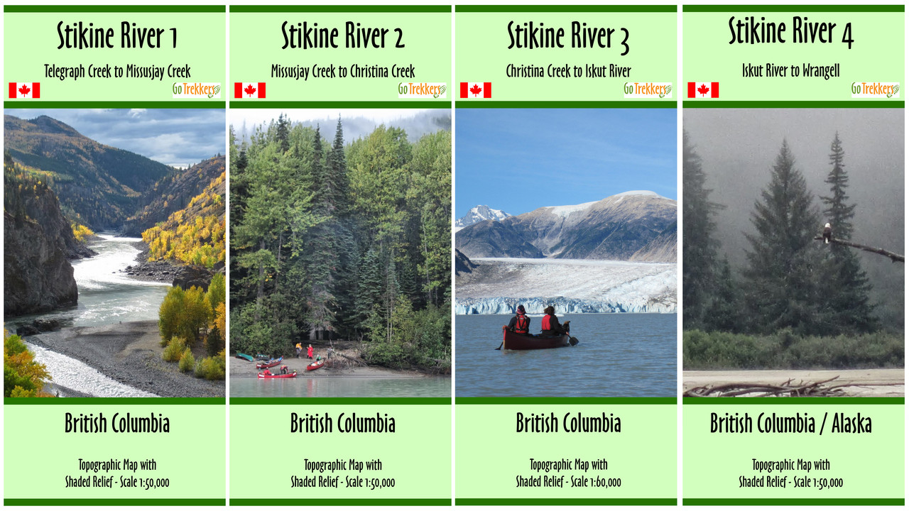Stikine River Canoe Routes Maps | GoTrekkers Map Store