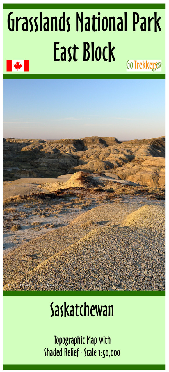 Grasslands National Park East map | GoTrekkers Map Store