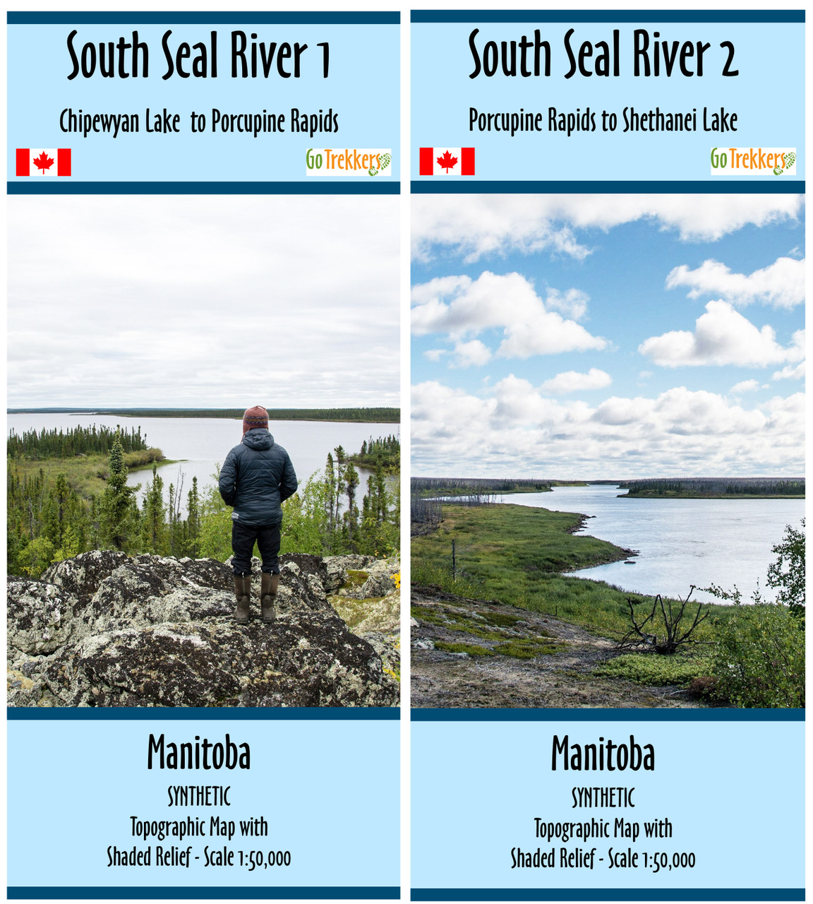 South Seal River Map Set - Chipewyan Lake to Shethanei Lake (2 maps ...