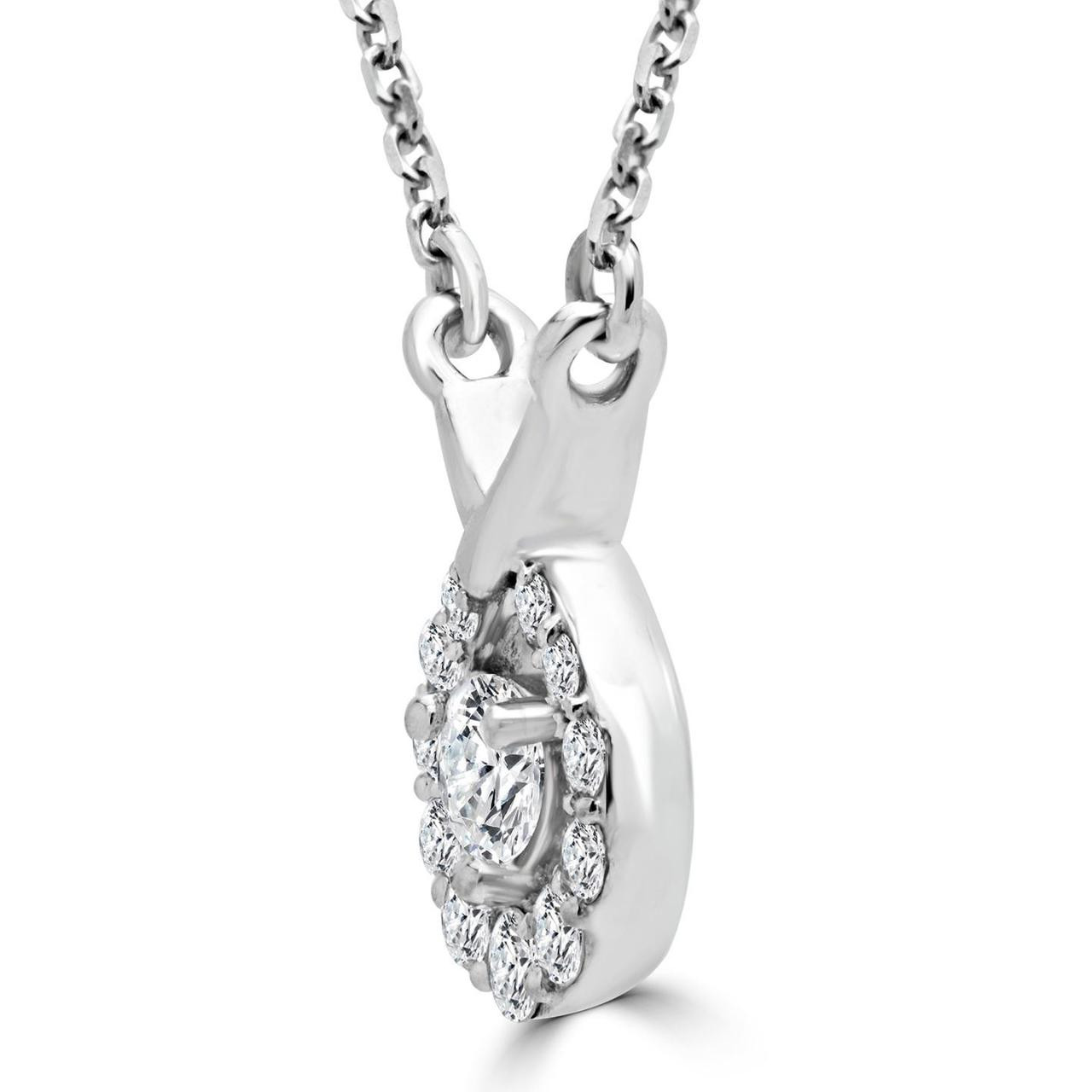 Round Cut Diamond Multi-Stone Infinity Pendant Necklace With Chain in ...