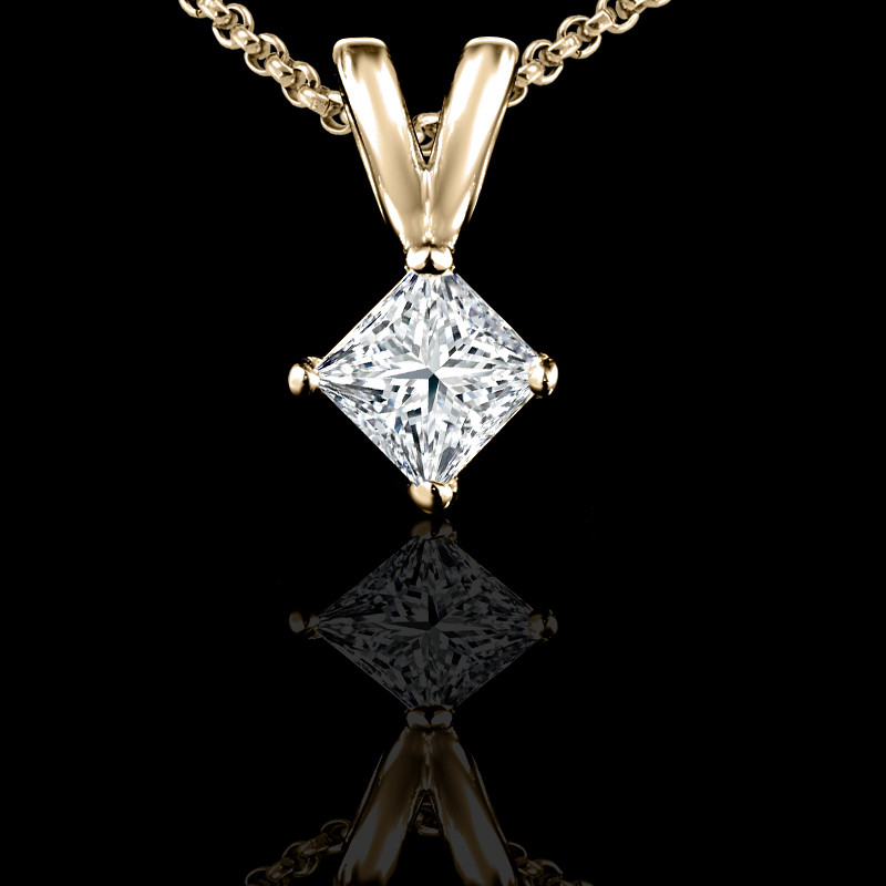 Princess Cut Diamond Pendant | Bijoux Majesty