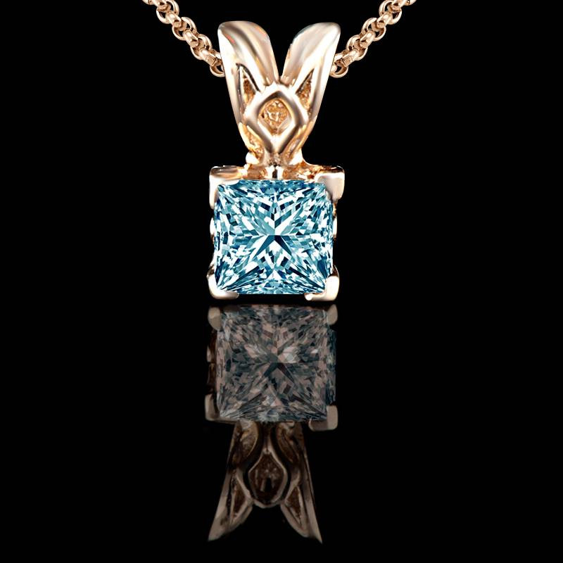 Blue Diamond Pendant Necklace | Bijoux Majesty