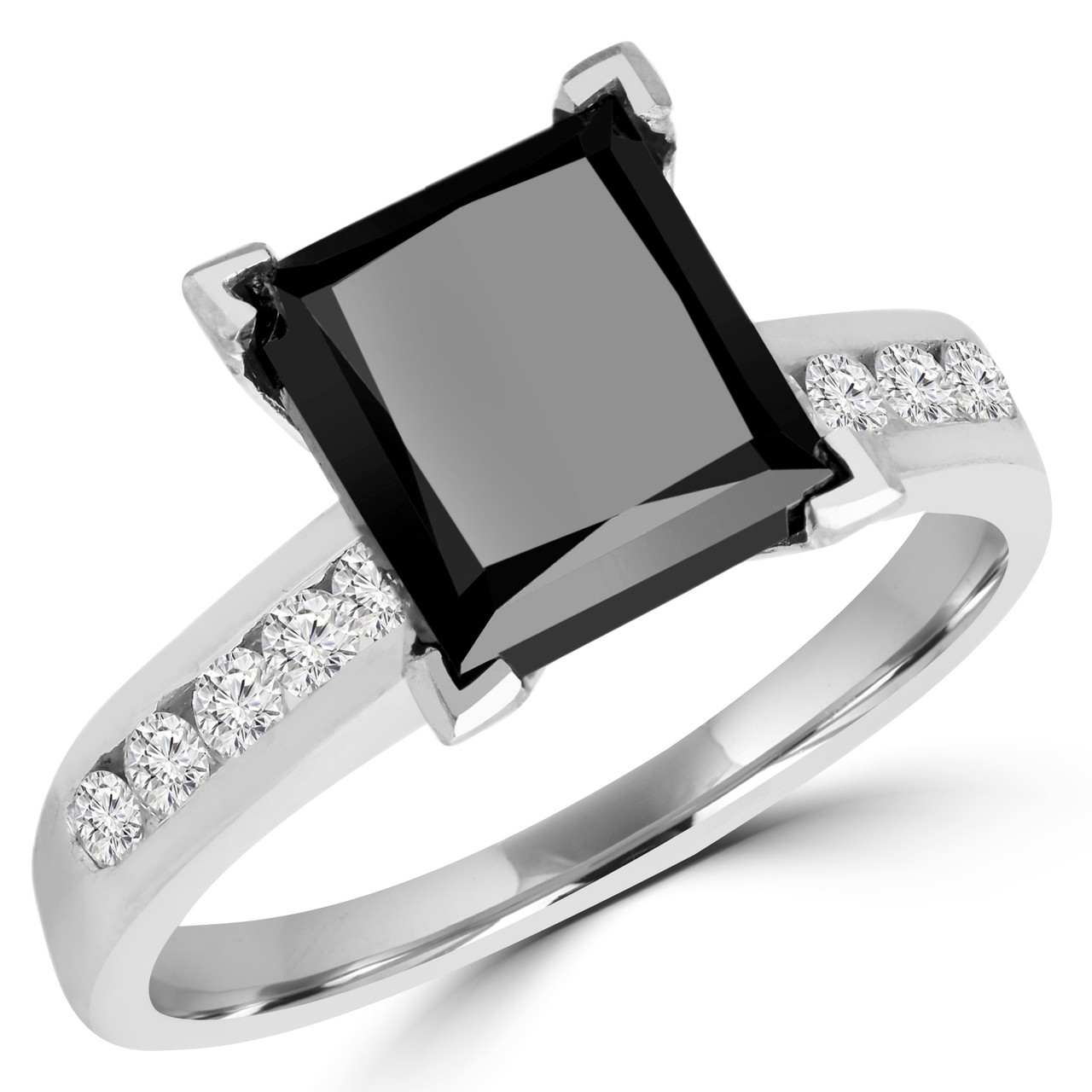 Princess Cut Black Diamond Rings