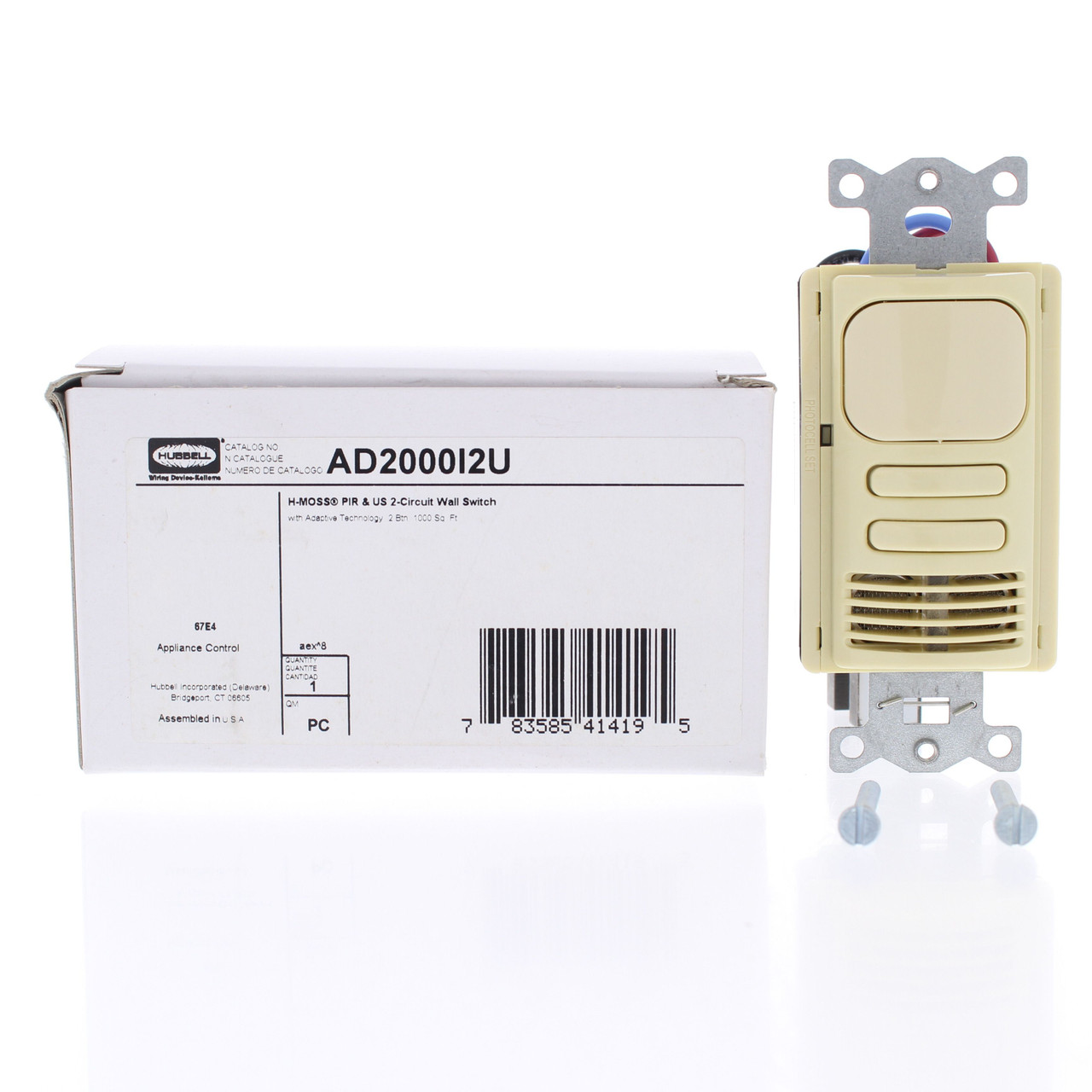🏠 Hubbell Ivory Occupancy Sensor Switch Adaptive PIR/US 2 Circuit ...