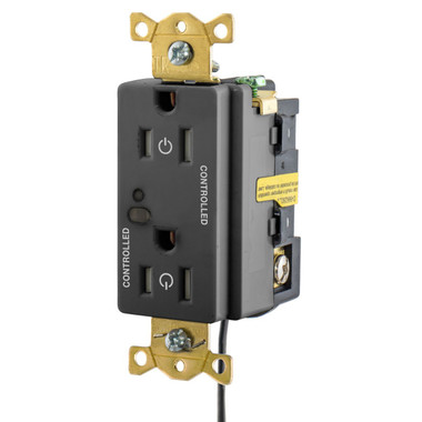🏠 Hubbell Black Industrial TR 2/2 CONTROLLED Switched Receptacle 15A ...