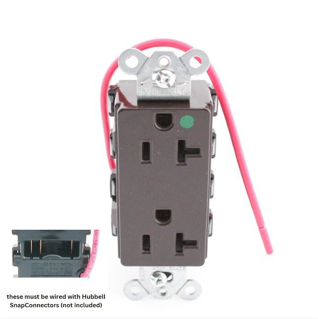 🏠 Hubbell SNAP2182SC Brown SnapConnect Hospital Grade Duplex Outlet ...