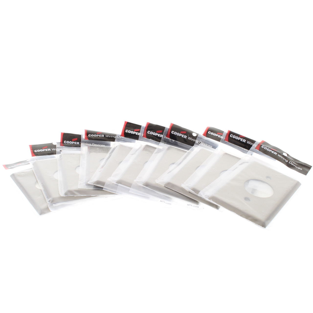 🏠 10 Cooper ANTIMICROBIAL Stainless Steel Receptacle Wallplates Single ...