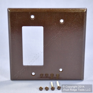 🏠 Leviton Midway Brown 2-Gang Decora Combination Blank Cover GFCI GFI ...