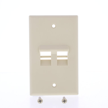 🏠 Leviton Ivory Quickport Angled Wallplate 2-Port Data Cover Plate ...