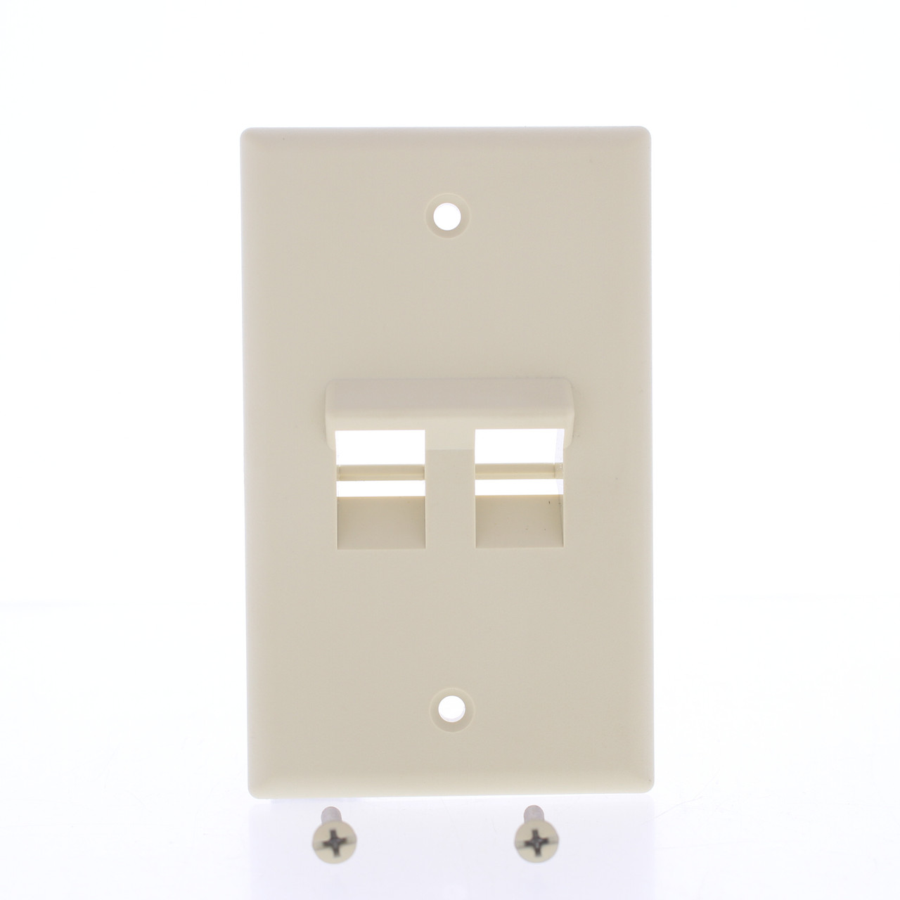 🏠 Leviton Ivory Quickport Angled Wallplate 2-Port Data Cover Plate ...