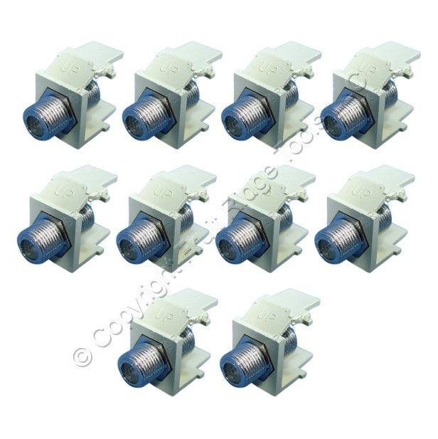 🏠 10 Leviton Ivory Quickport Snap-In Female F-Type Coax Cable Jacks 75 ...