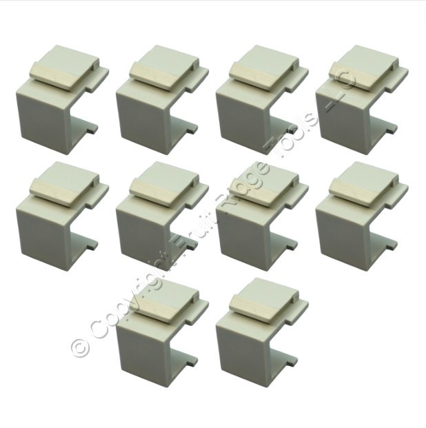 🏠 10 Cooper Aspire White Satin Pale Gray Blank Wallplate Port Filler ...