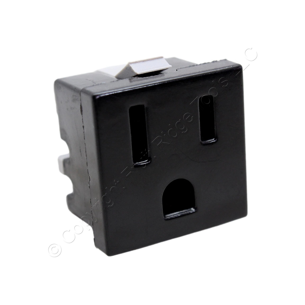 🏠 Cooper Black Quick-Connect Snap-In Receptacle w/ Grounding Screw 5 ...