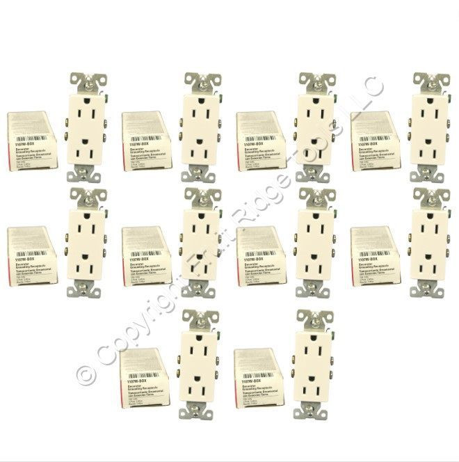 🏠 10 Cooper White Decorator Receptacle Duplex Outlets NEMA 5-15R 15A ...