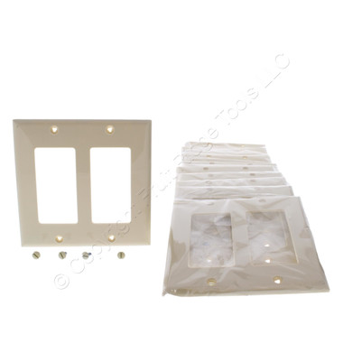 🏠 10 Eaton Ivory Decorator Standard 2G Unbreakable Wallplate GFCI GFI ...