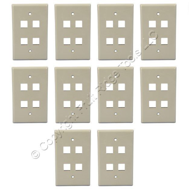 🏠 10 Cooper Gray 1-Gang Mid-Size Flush Mount 110 Style 4-Port ...