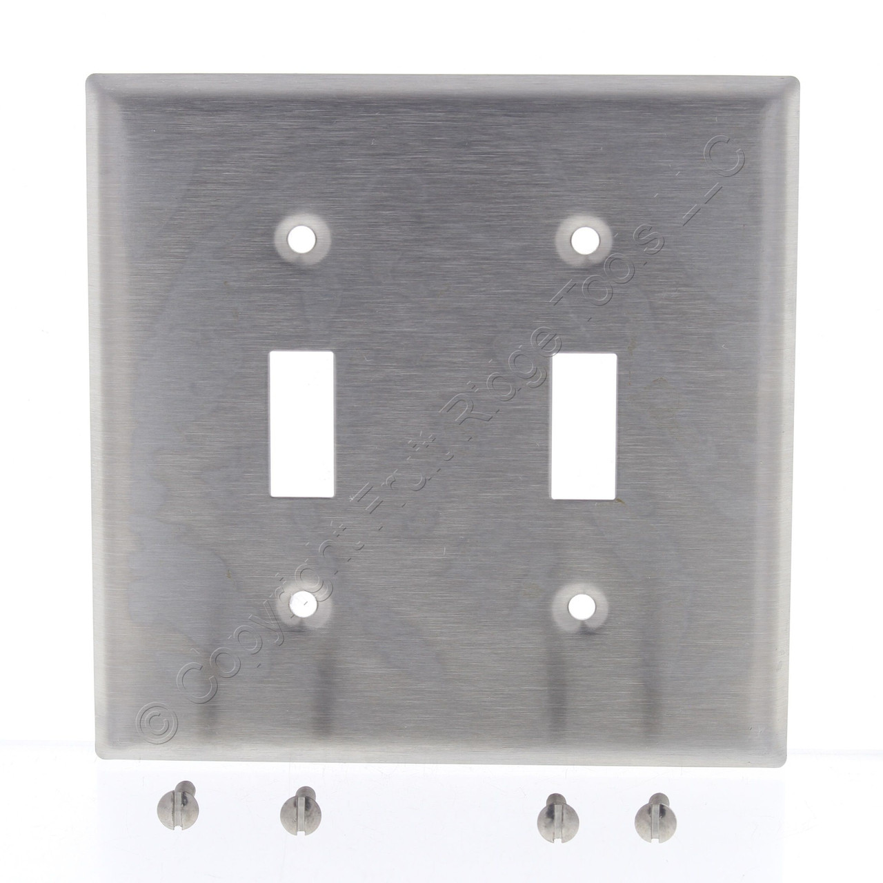 🏠 Leviton Stainless Steel 2-Gang Toggle Switch Cover Wall Plate ...