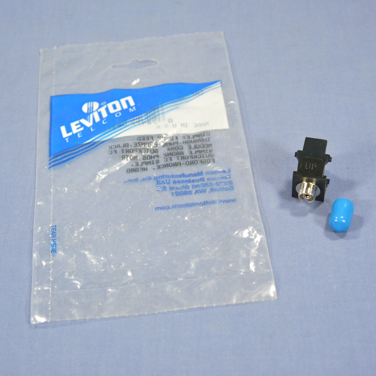 🏠 New Leviton Black Quickport Simplex FC Fiber Optic Jack Snap-In SM/MM ...
