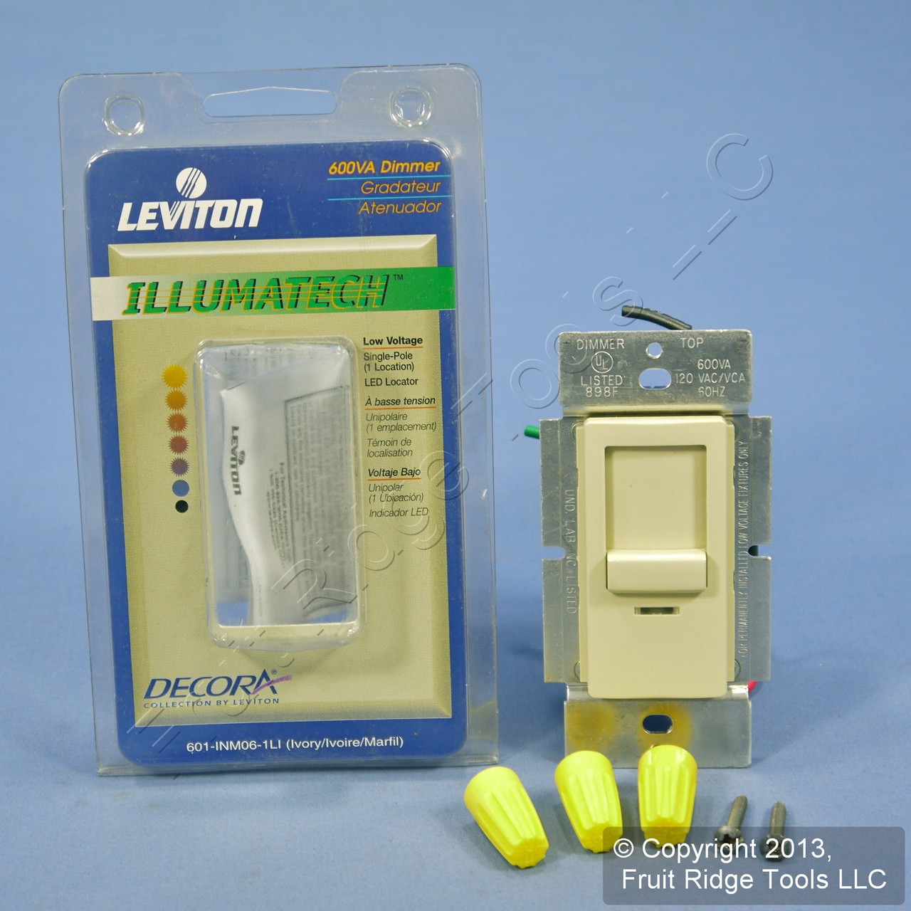 🏠 Leviton Ivory Illumatech Slide Light Dimmer Switch 600W Incandescent ...
