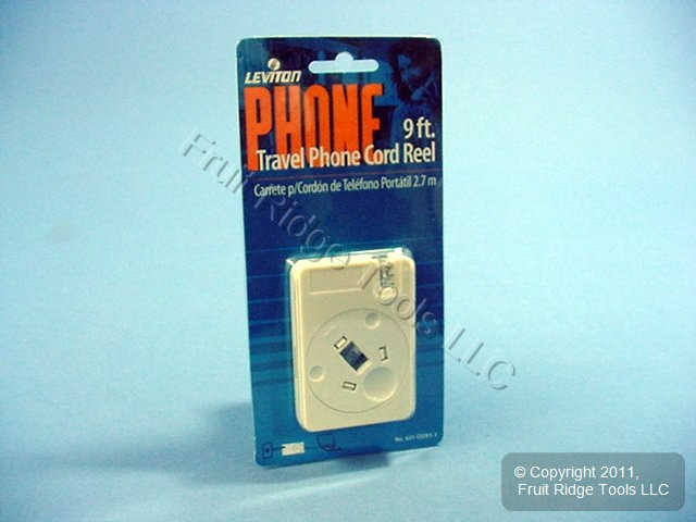 🏠 Leviton 9-Foot Travel Modem/Phone Cord Extension Reel RJ11 RJ14 C0281 ...